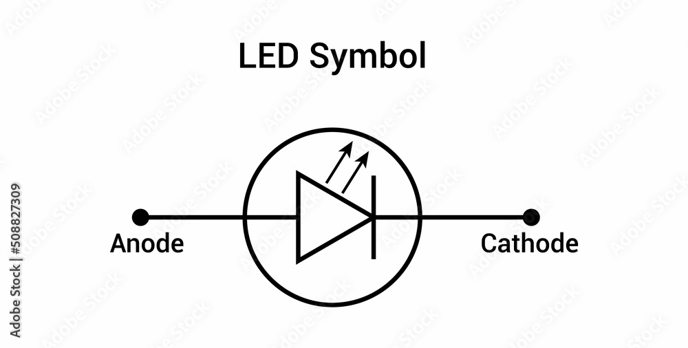 light emitting diode (LED) electrical symbol Stock Vector | Adobe Stock