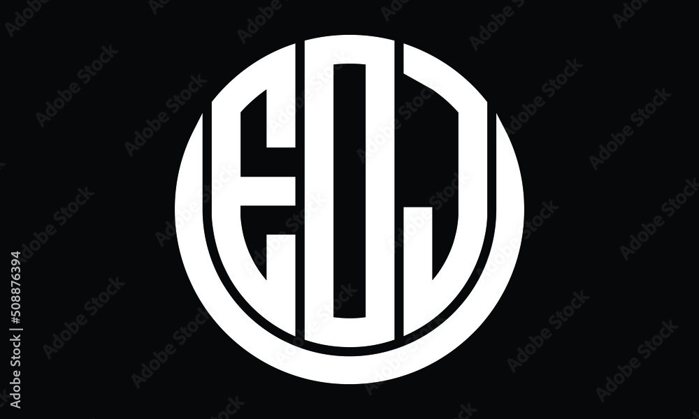 EOJ shield in circle logo design vector template. monogram logo | abstract logo | wordmark logo ...
