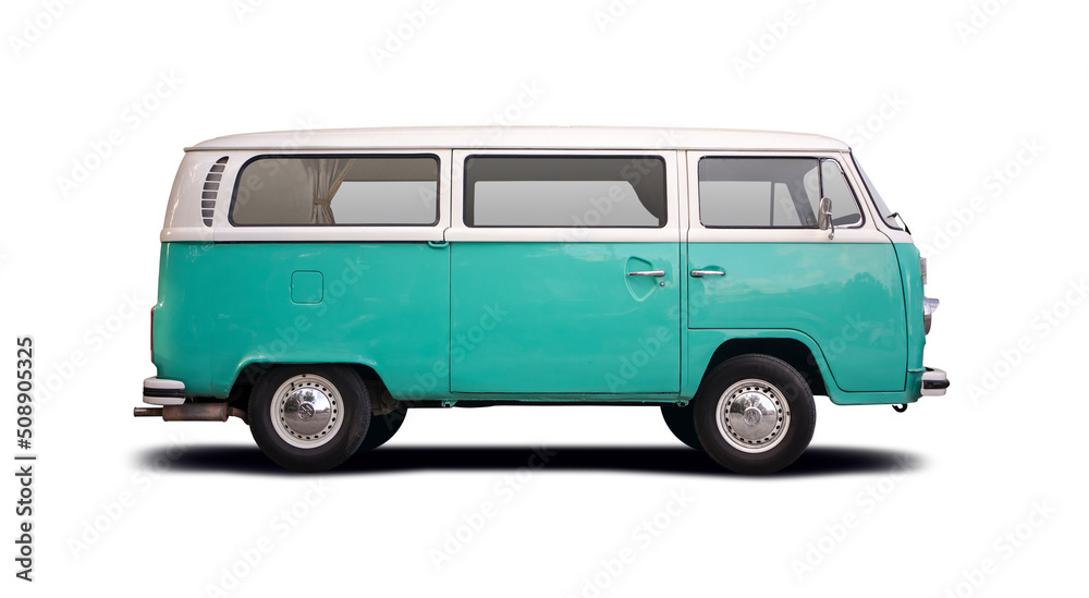 VW Transporter T2 classic van, side view isolated on white background ...