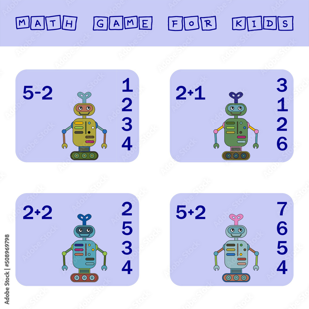 worksheet vector design, task to calculate the answer and connect to ...