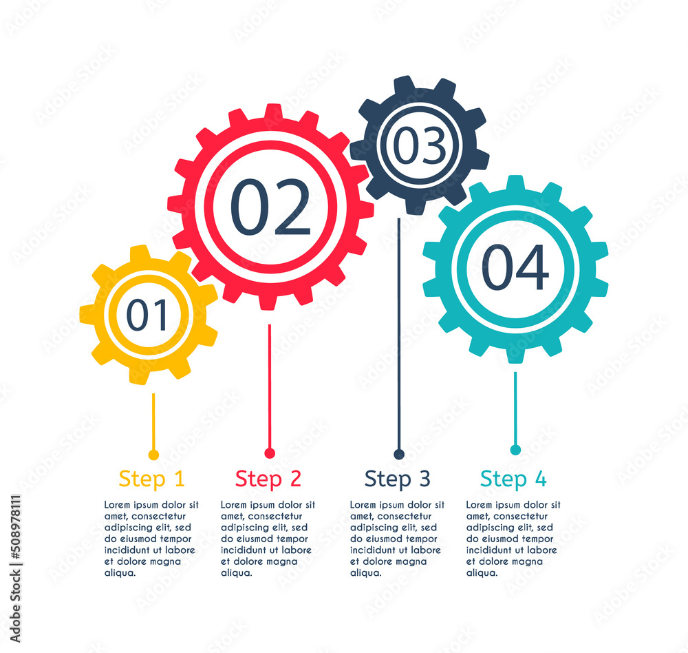 Infographic elements. Diagram progress bar. Flat vector process ...