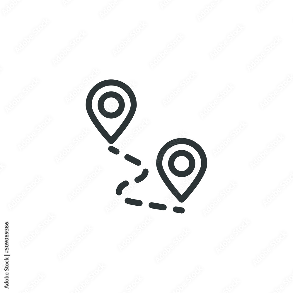 Vector sign of the Path route symbol is isolated on a white background ...