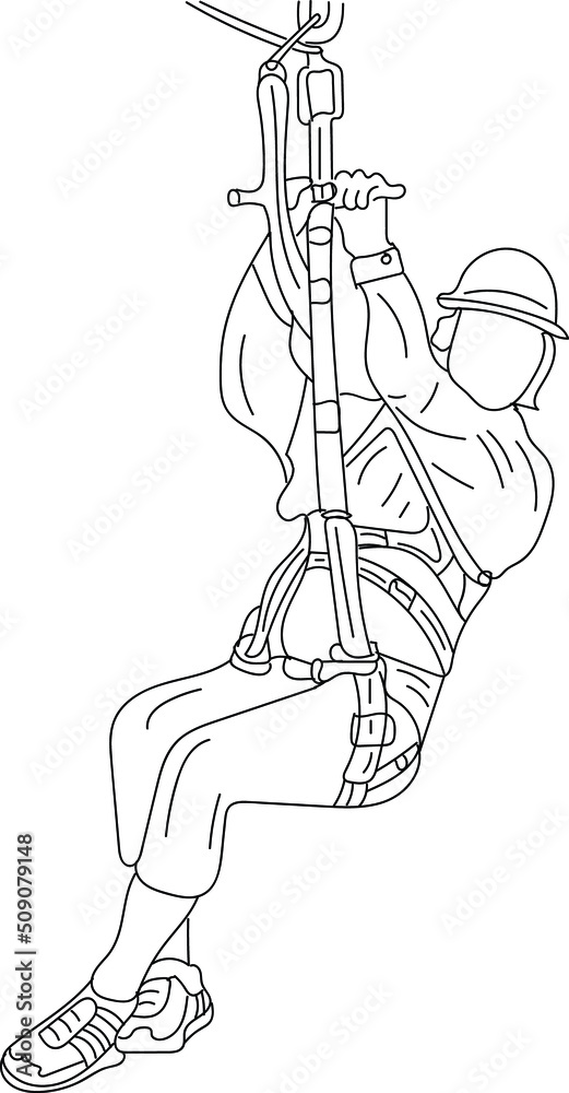 zipline adventure vector, zipline adventure logo, sketch drawing of ...