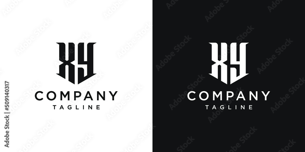 Creative Vintage Letter XY Monogram Logo Design Icon Template White and ...