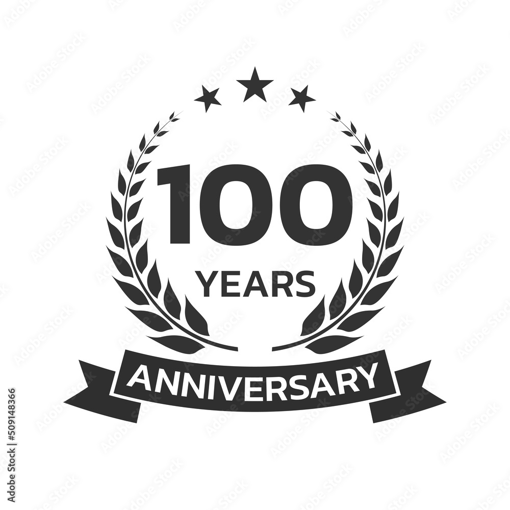 Vector de Stock 100 years anniversary laurel wreath logo or icon ...