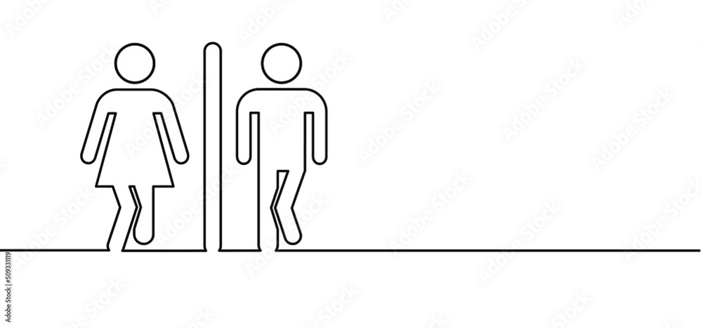 RCartoon Stick figures or stickman and toilet logo. Restroom or ...