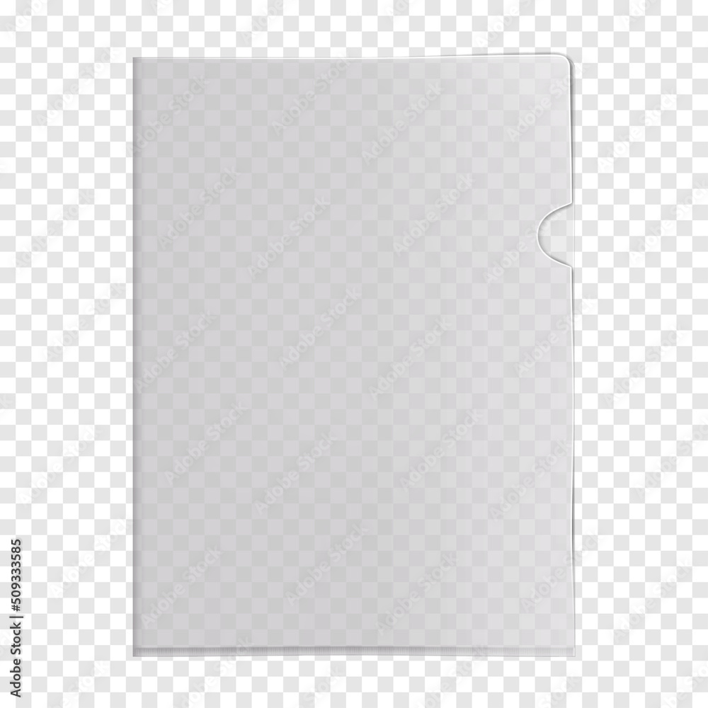 Clear L-shape plastic file folder pocket on transparent background ...