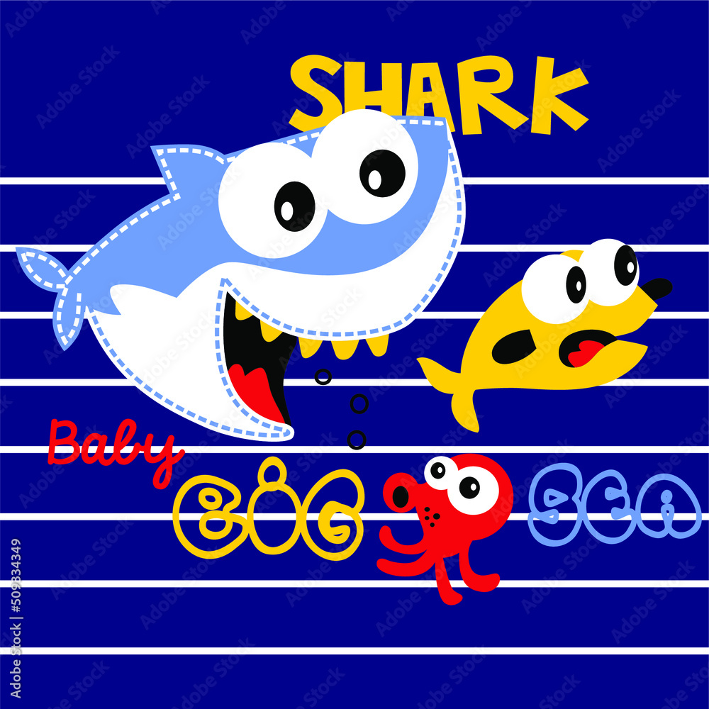 Baby shark cartoon vector design Stock Vector | Adobe Stock
