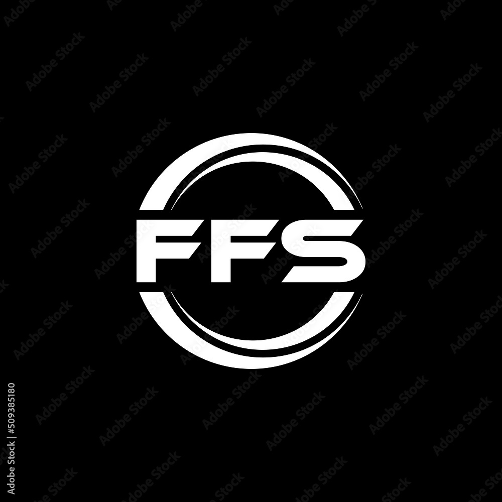 FFS letter logo design with black background in illustrator, vector ...