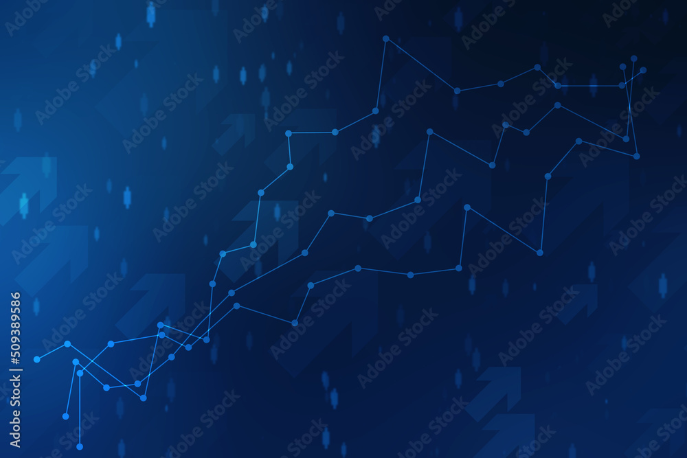 Business Growth graph on technology background, Futuristic raise arrow ...