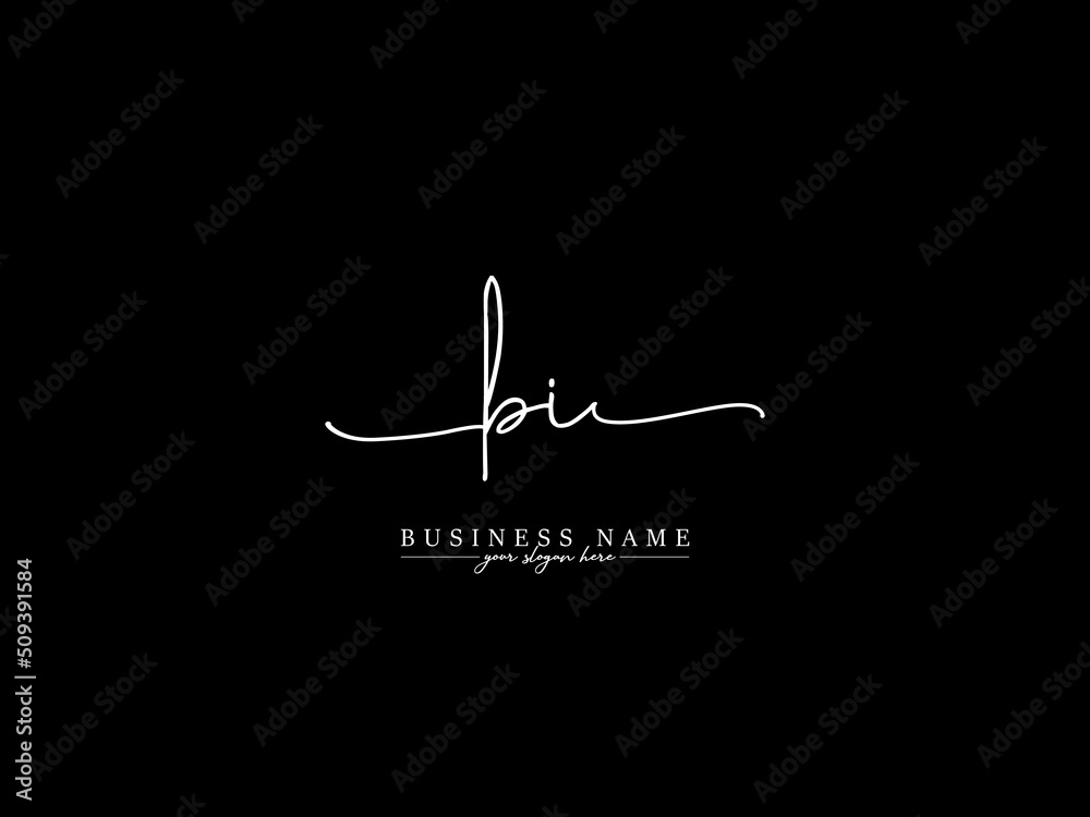 Simple BI Signature Logo Icon, Signature Bi ib Letter Logo Image Vector ...