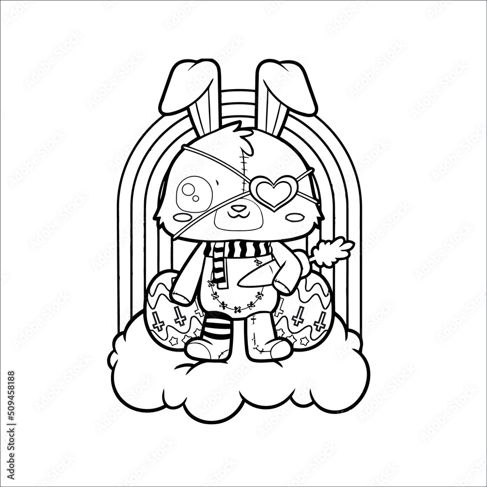 Pastel Goth Coloring page for all ages Stock Vector | Adobe Stock