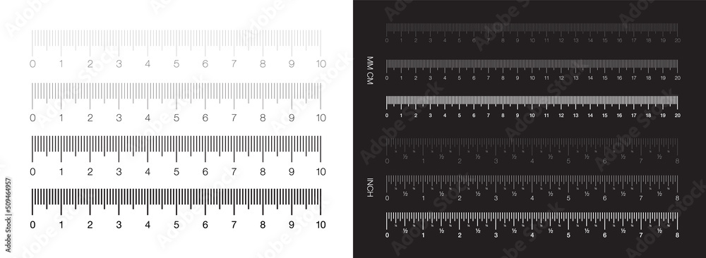 Ruler. Measuring scale, Markup for Rulers. Vector illustration ...
