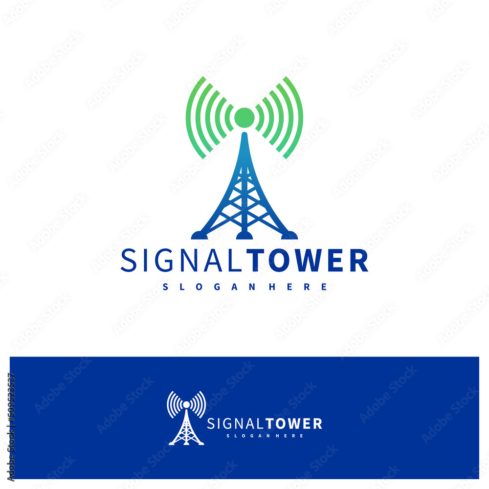 Signal Tower logo design vector template, Signal Tower logo concepts ...