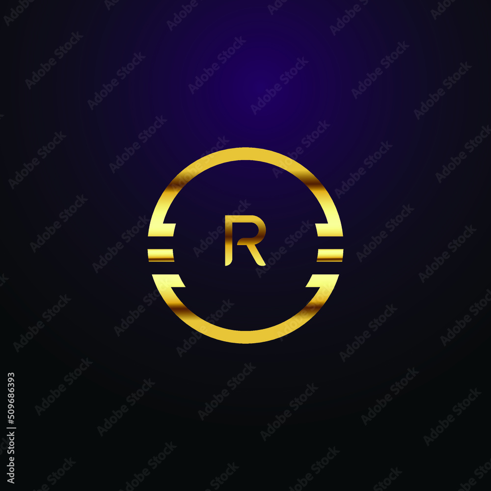 Premium luxury Vector elegant gold and font Letter R Template for ...