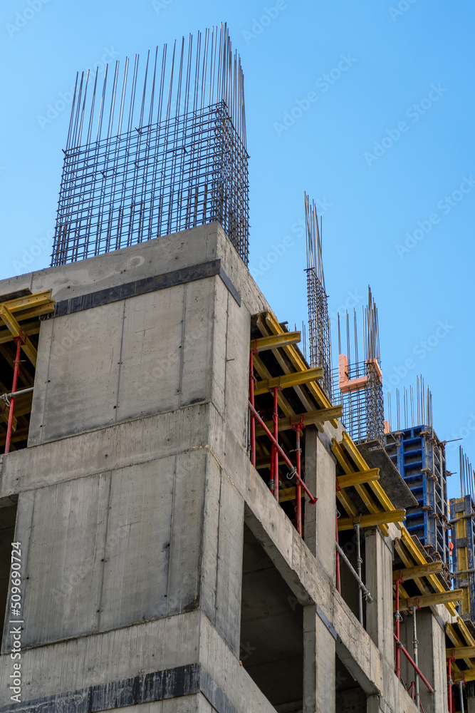 Steel reinforcement structure of rebars for concrete pouring at ...