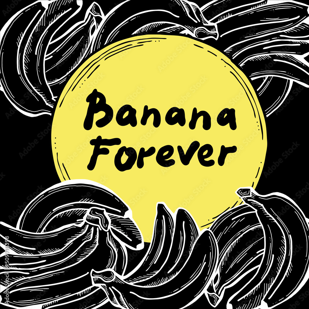Ilustración de Stock Sweet yellow banana fruit decorative frame border ...
