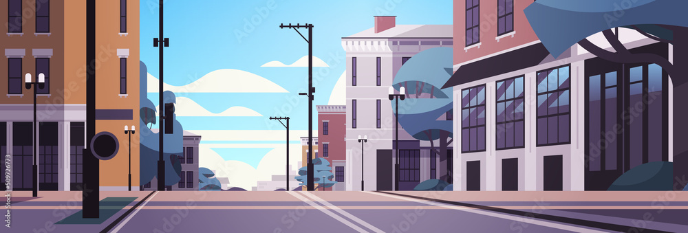 no people urban town street buildings city houses exterior cityscape ...