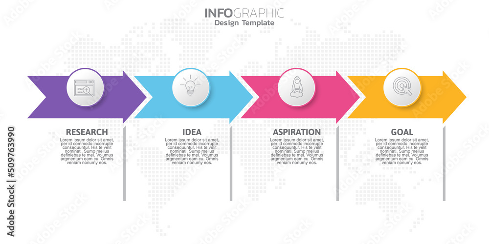 Infographic 4 steps elements for content, diagram, flowchart, steps ...