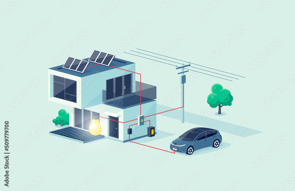Home electricity scheme with battery energy storage system on modern ...