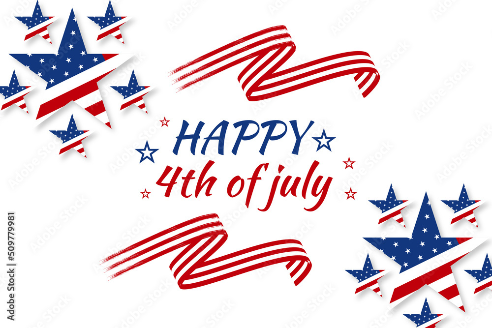 Happy 4th of July - Independence Day celebration with American flag USA ...