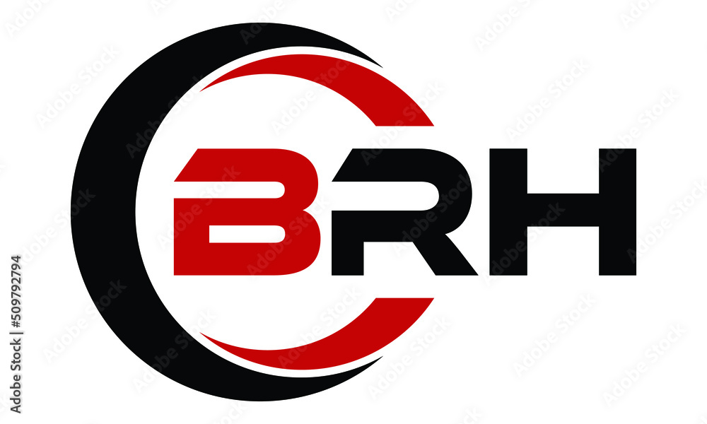 BRH swoosh three letter logo design vector template | monogram logo ...