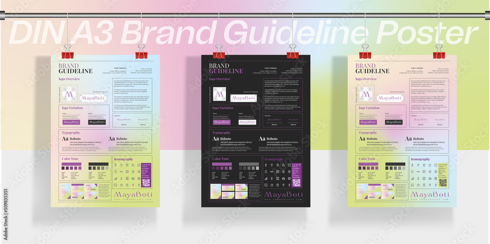A3 Brand Guideline poster DIN A3 Branding Guideline poster Brand ...