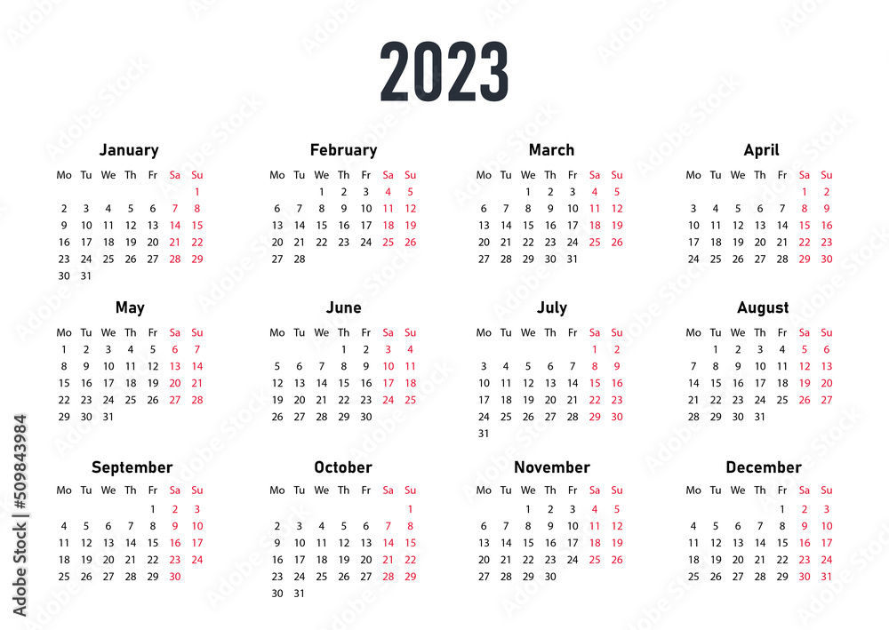 Vetor White Calendar 2023. Reminder for planning. Seasons and months ...