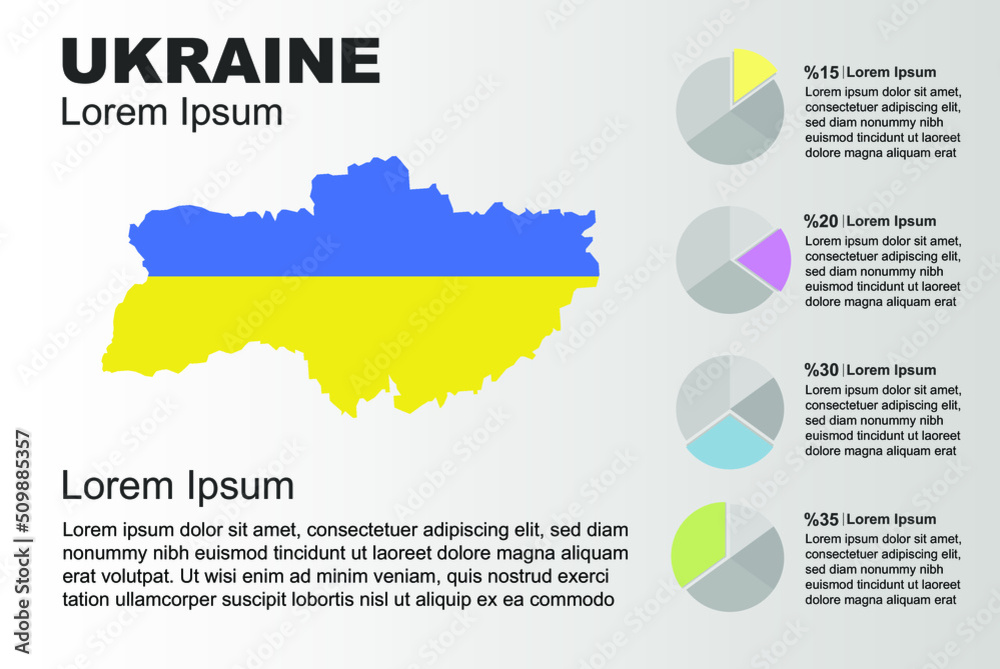 Ukraine infographic general use vector template with pie chart, copy ...