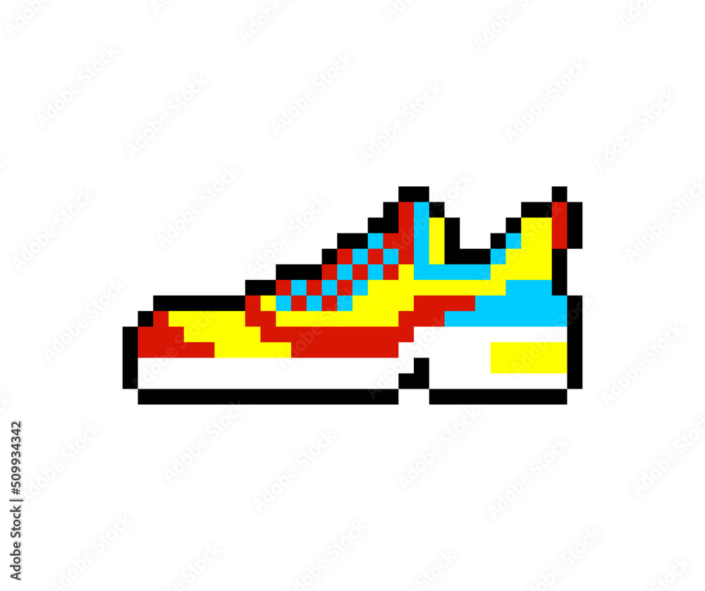 Sneakers pixel art. 8 bit sneaker. pixelated Vector illustration Stock ...