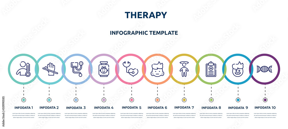 therapy concept infographic design template. included fever, latex ...