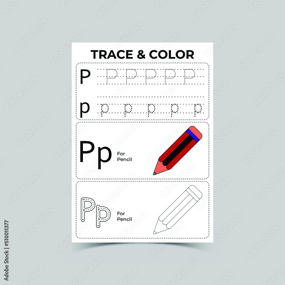 Letter or alphabet tracing and color printable worksheet for preschool ...