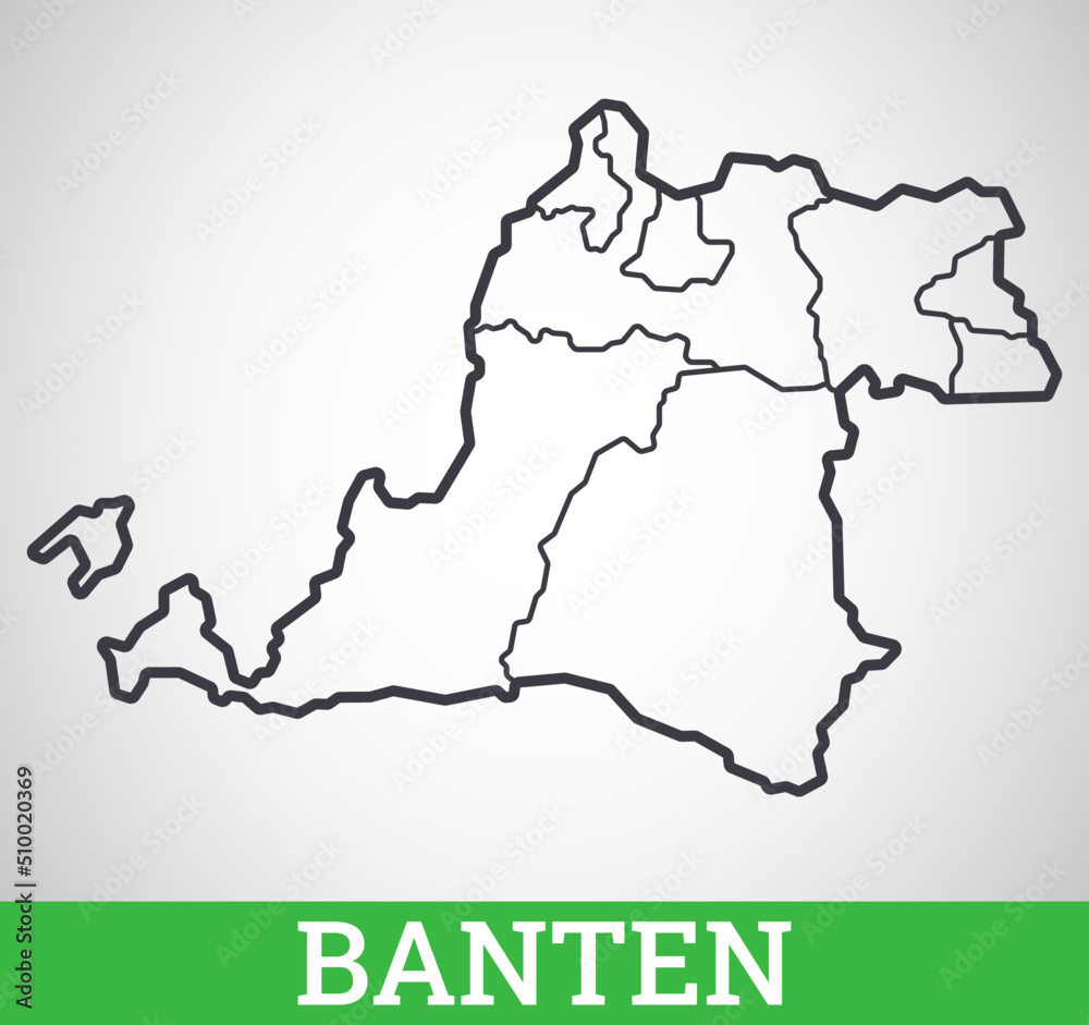 Vector de Stock Simple outline map of Banten. Vector graphic ...