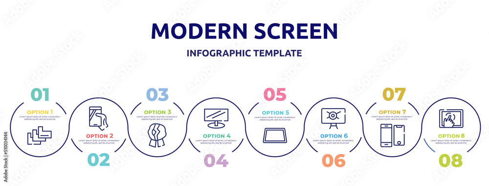 modern screen concept infographic design template. included index ...
