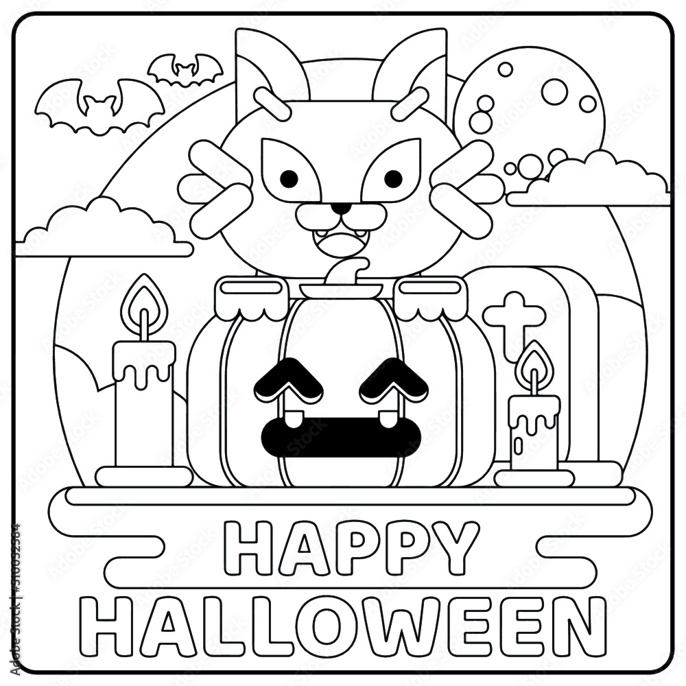 free halloween cats coloring pages