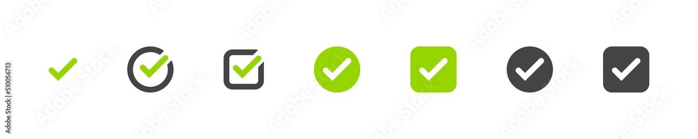 Стоковий вектор Check mark icon set. Vector illustration. Tick symbol ...