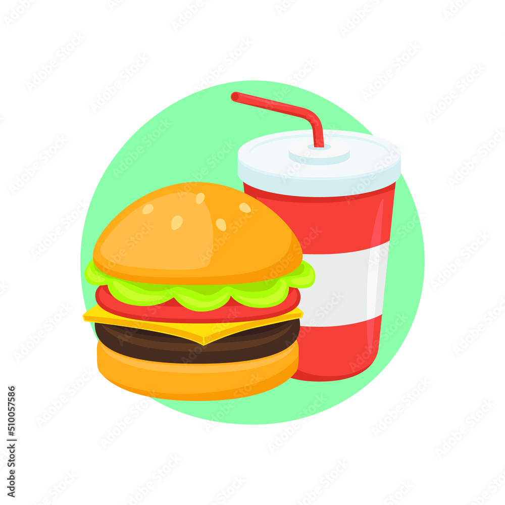 Menu Burger Sign Emoji Icon Illustration. Fast Food Vector Symbol ...