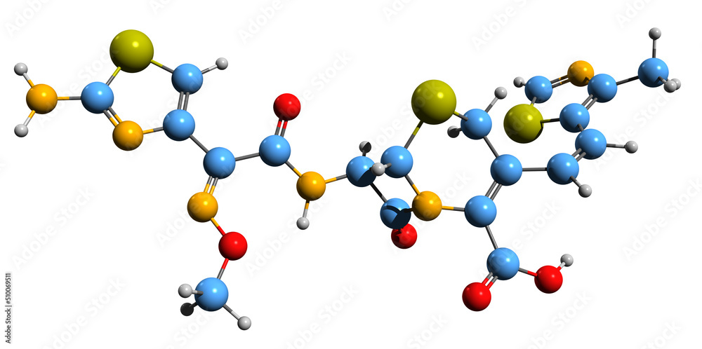 3D image of Cefditoren skeletal formula - molecular chemical structure ...