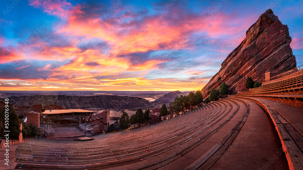 Red Rocks at sunrise, near Denver Colorado Stock Photo | Adobe Stock