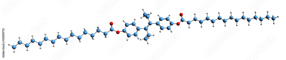 3D image of Diethylstilbestrol dipalmitate skeletal formula - molecular ...