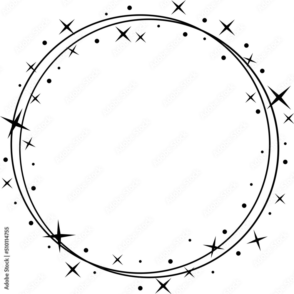 Stardust shiny star circle frame Stock Vector | Adobe Stock
