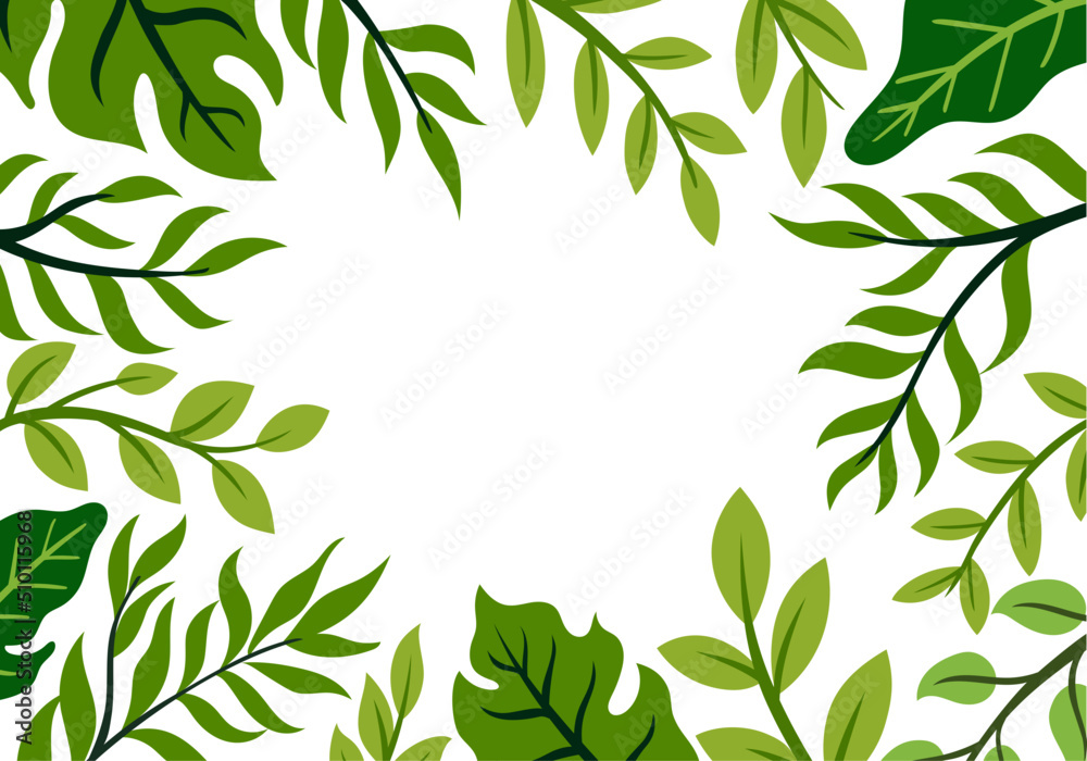 Tropical Natural Leaf Frame Stock Vector | Adobe Stock