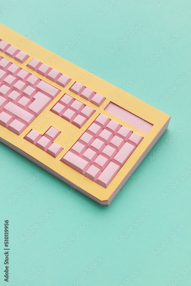 Colorful papercraft computer keyboard Stock Photo | Adobe Stock