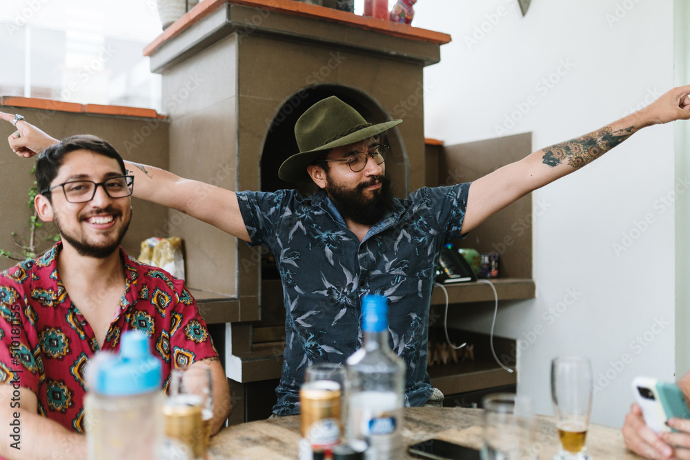 Drunk man acting silly Stock Photo | Adobe Stock