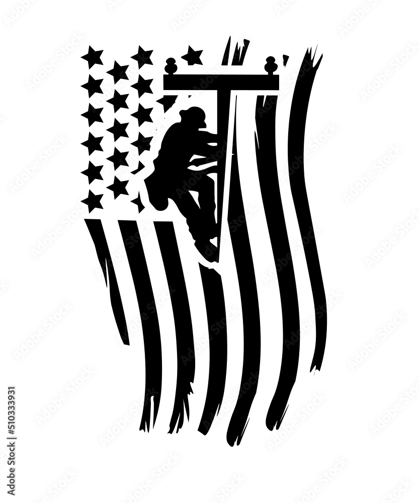 lineman svg, lineman flag svg, lineworker svg, lineman american flag ...