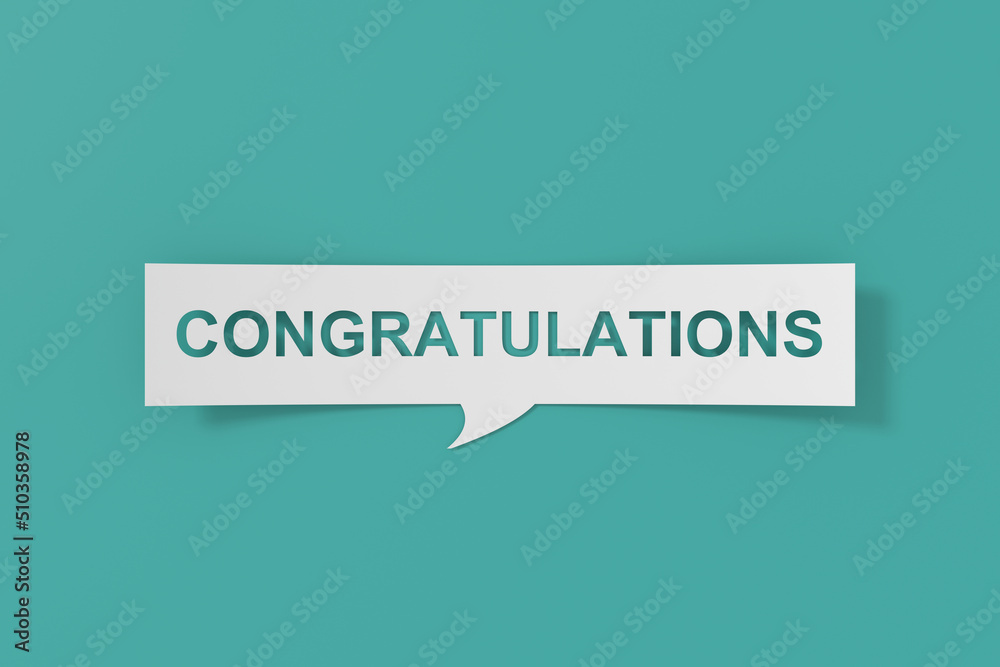 Congratulations banner design. 3D rendering. Stock Illustration | Adobe ...