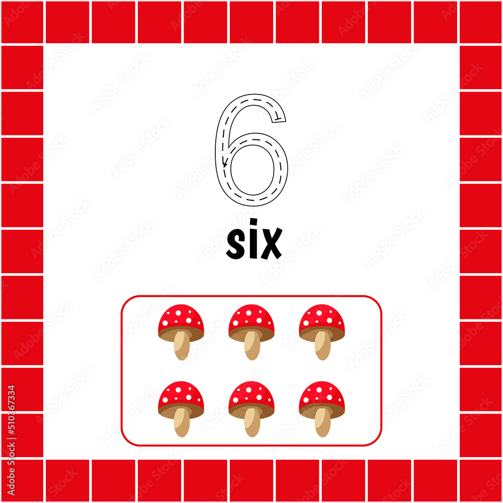 Cards with numbers for children. Trace the line. For kids learning to ...