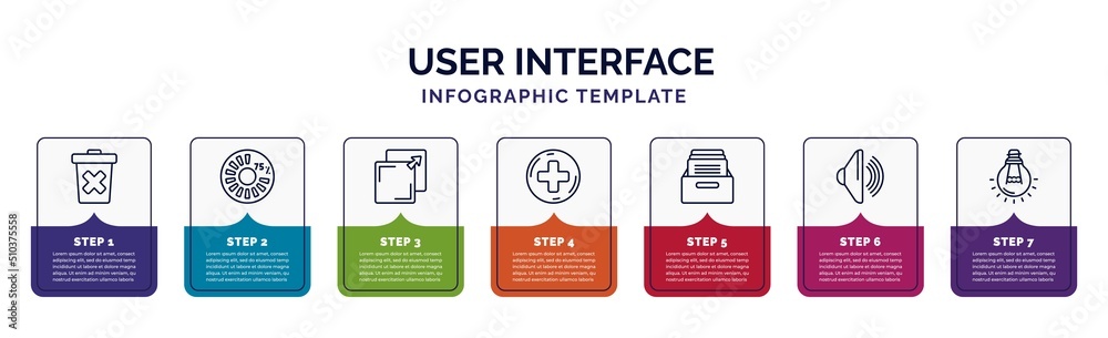 infographic template with icons and 7 options or steps. infographic for ...