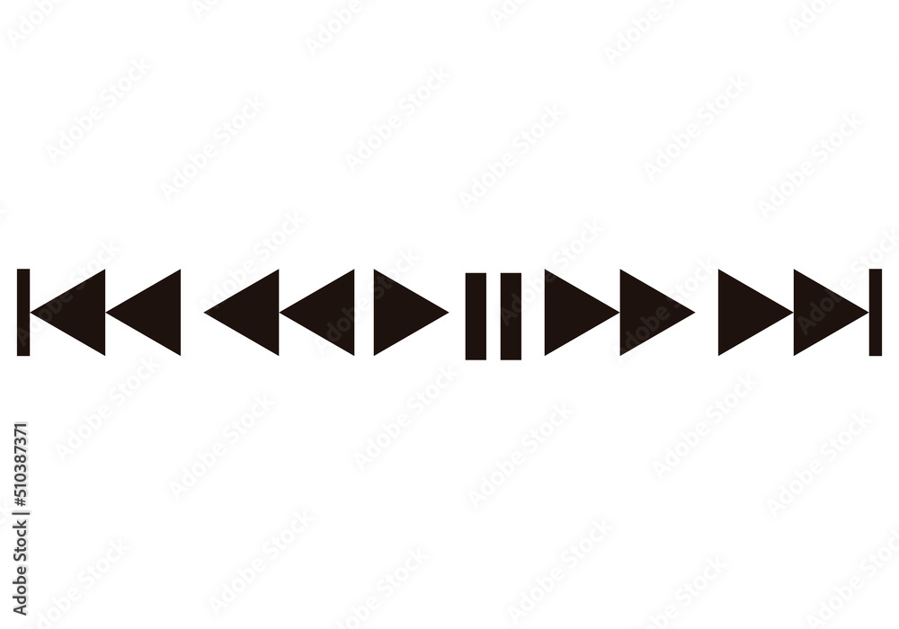 Icono de play, pause y otros botones. Stock Vector | Adobe Stock