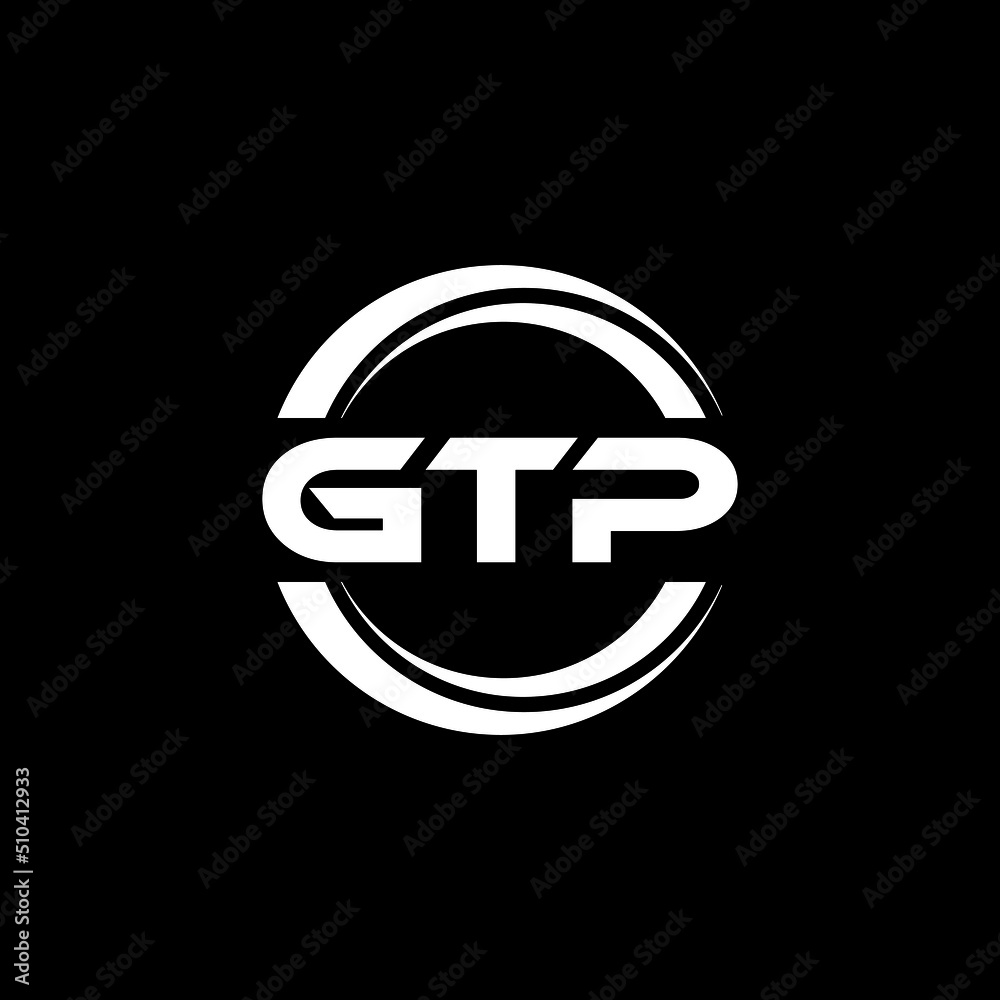 Stock-Vektorgrafik „GTP letter logo design with black background in ...